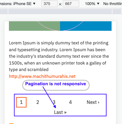Pagination issue on mobile [#3330546] | Drupal.org